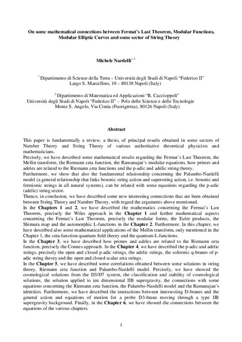 pdf on some mathematical connections between fermat s last theorem