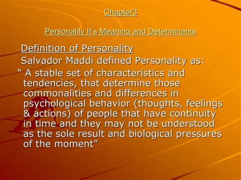 Personality Meaning And Determinants Pdf Careers