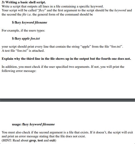 Solved 3 Writing A Basic Shell Script Write A Script That