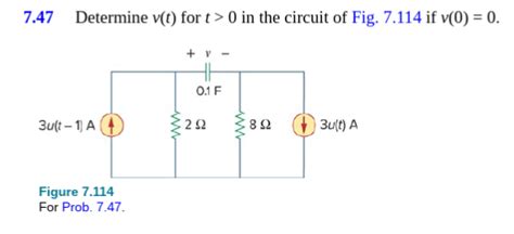 solved 7 47 determine v t for t 0 in the circuit of fig