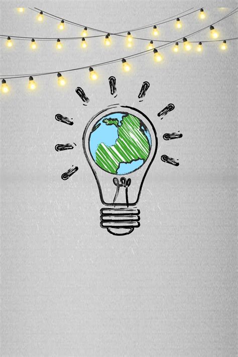 Light Bulb Earth Three Dimensional Square Button Business Thinking Background Light Bulb Earth
