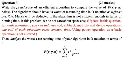 Solved Question 3 20 ﻿marks Write The Pseudocode Of An