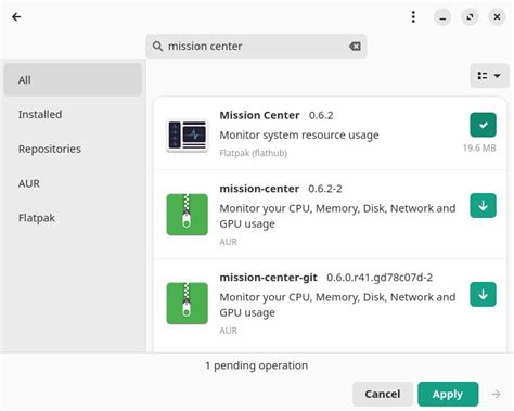mission center monitor cpu memory disk network and gpu usage