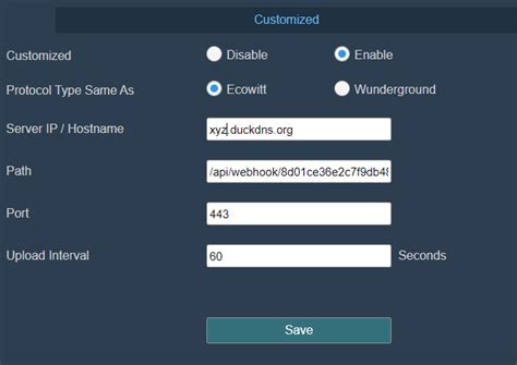 ecowitt weatherstation integration for home assistant configuration