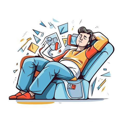 Premium Photo Lazy Person Line Art Illustration