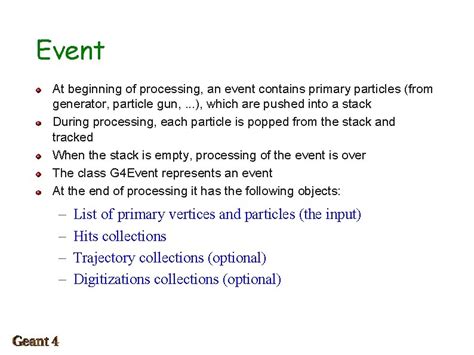Basic Structure Of The Geant 4 Simulation Toolkit