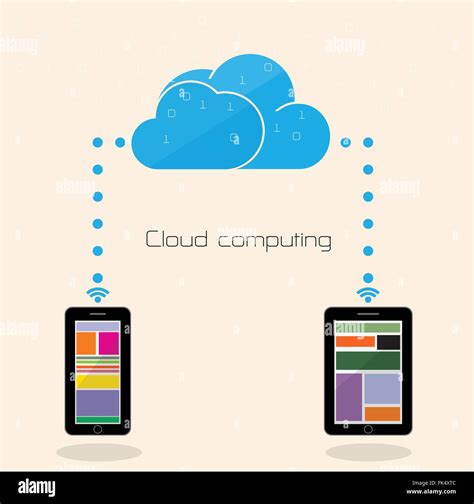 Flat Cloud Technology Computing Background Concept Data Storage