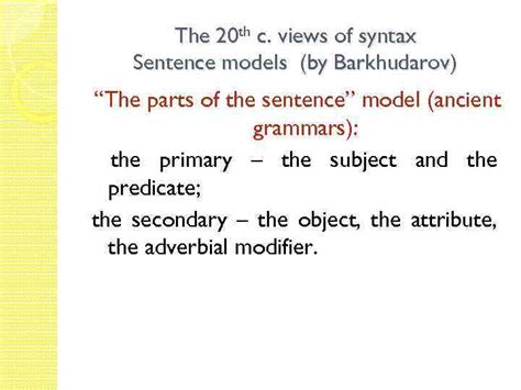 Syntax And Its Basic Notions Syntactic Theories Lecture