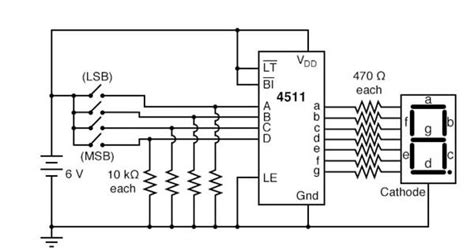 4 digit 7 segment display circuit diagram