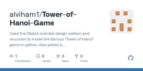 Github Alviham1tower Of Hanoi Game Used The Object Oriented Design