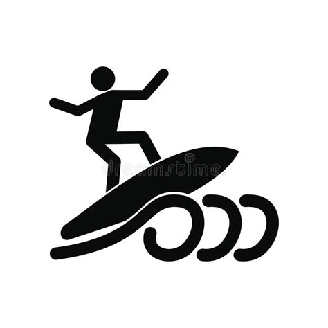 Surfing Black Simple Icon Stock Vector Illustration Of Adventure