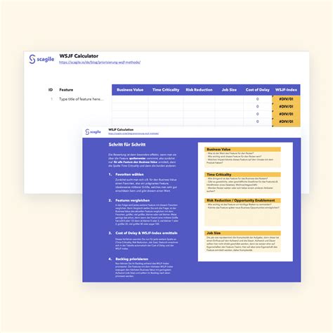 Easy Prioritizing With The Wsjf Calculator Excel Template • Scagile Blog