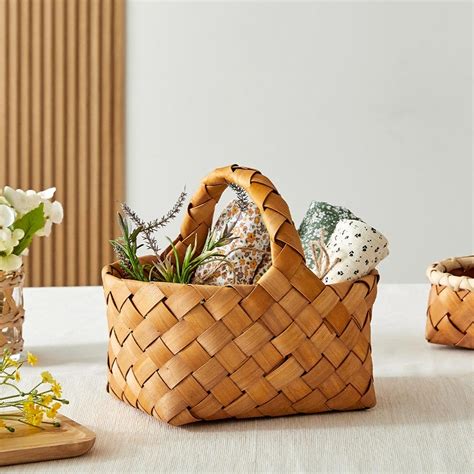 L 손으로 짠 우드칩 손잡이 바구니snk6122005 이랜드몰