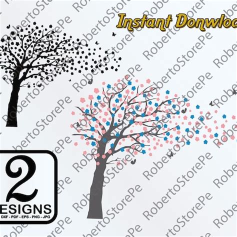 Vector Tree With Branches Svg Tree Svg Silhouette Bonsai Etsy