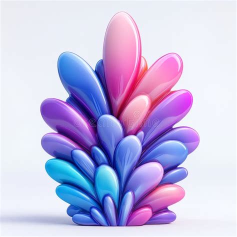 Lively Spring 3d Image Of A Green Leaf With A Red Contour And An Orange