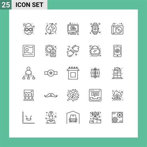 User Interface Pack Of 25 Basic Lines Of Media Internet Of Things Renewable Internet Ppc