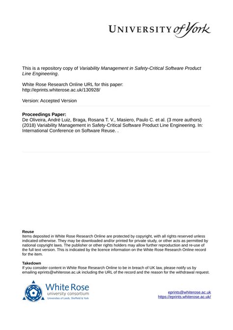 Pdf Variability Management In Safety Critical Software Product Line