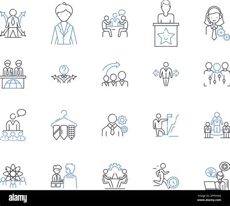 Company Comrades Line Icons Collection Collaboration Teamwork Loyalty Camaraderie Support