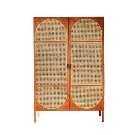 Tropical Brown Wood Wardrobe Armoire