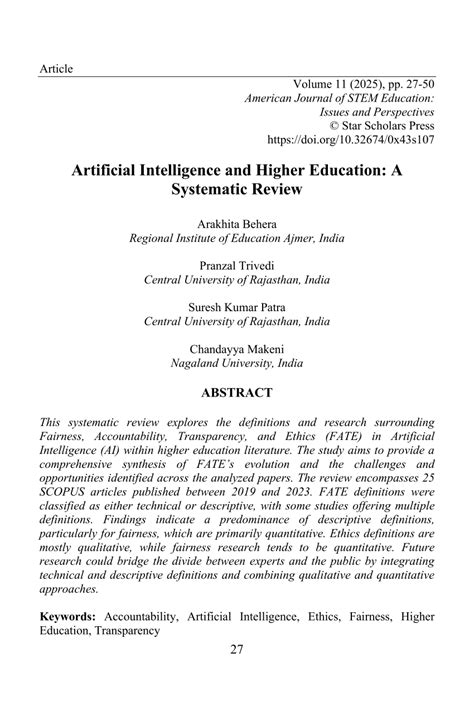 Pdf Artificial Intelligence And Higher Education A Systematic Review