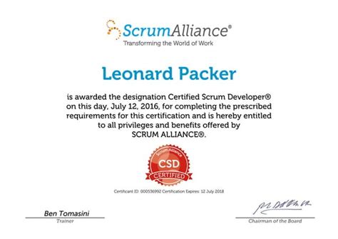 Leonard Packer Scrumalliancecsdcertificate Pdf Leonard Packer Scrumalliancecsdcertificate Pdf