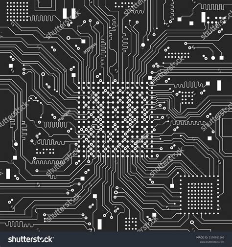 Flat Microelectronics Circuit Board Vector Illustration Stock Vector Royalty Free 2170951665