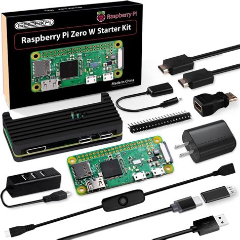 Amazon Com GeeekPi Raspberry Pi Zero W Starter Kit With RPi Zero W Aluminum Case QC Power