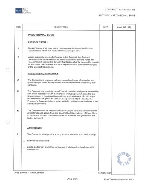 5 Csa Section 2 Provisional Sumswout Pricing Pdf