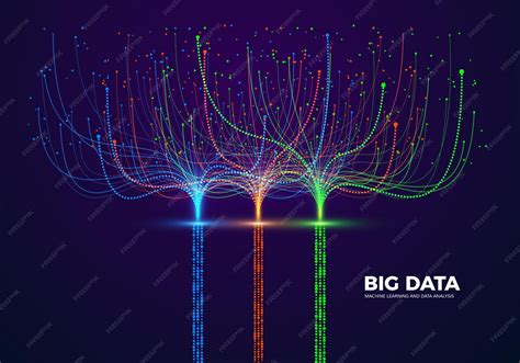 Premium Vector Big Data Visual Concept Machine Learning And Data Analysis Digital Technology