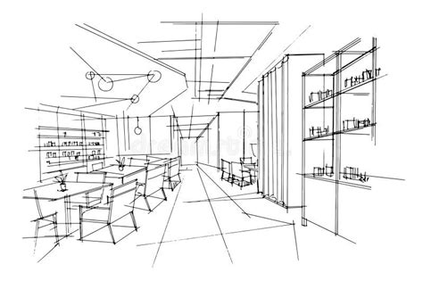 Restaurant Line Drawinga Line Drawing Using Interior Architecture