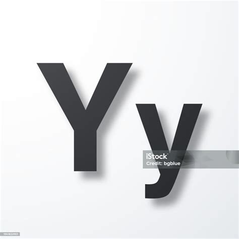 문자 Y 대문자와 소문자입니다 흰색 배경에 그림자가 있는 아이콘 3차원 형태에 대한 스톡 벡터 아트 및 기타 이미지 3차원