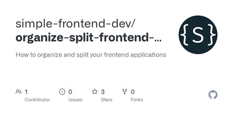 Organize Split Frontend Applicationsexamples At Main · Simple Frontend