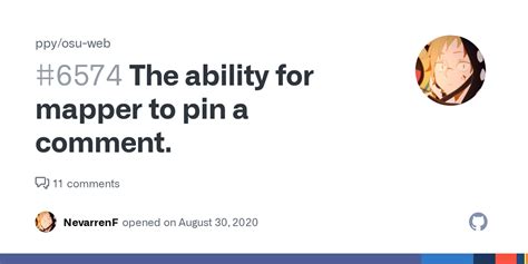 The Ability For Mapper To Pin A Comment · Issue 6574 · Ppyosu Web
