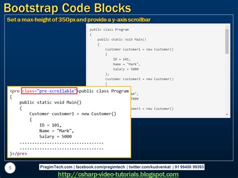 Sql Server Net And C Video Tutorial Bootstrap Code Blocks