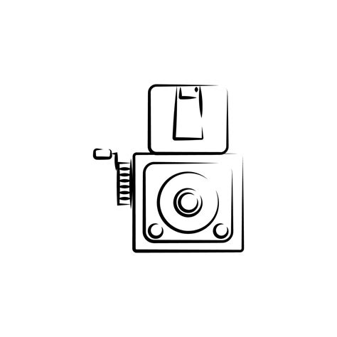 Old Movie Camera Outine Logo Style Vector Icon Illustration 23036714