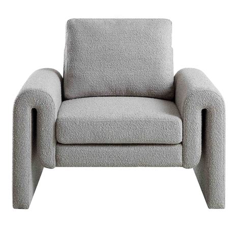 Hampstead Grey Boucle Curved Armchair Daals