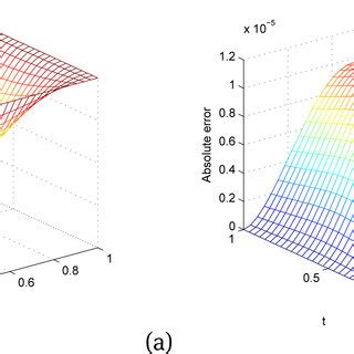 Numerical solution a and global error b for Example with γ