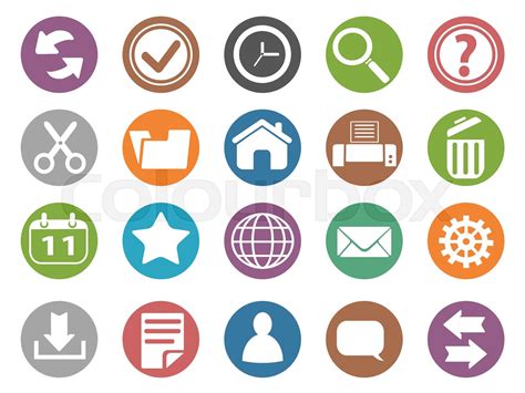 Interface And Toolbar Buttons Icon Set Stock Vector Colourbox