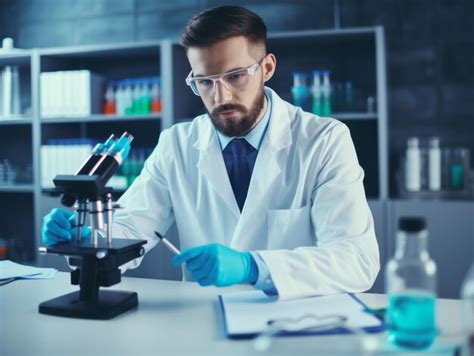 Premium Ai Image Male Scientist Conducting Experiments In A High Tech Lab