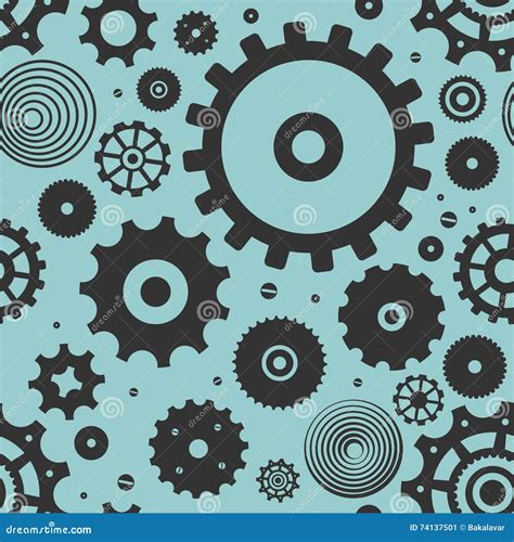 Vector Pattern Gears Stock Vector Illustration Of Engine
