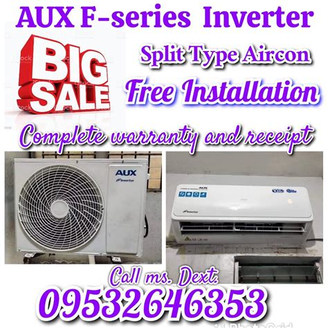 Aux Split Type Aircon Brand New Sealed With Free Installation Tv
