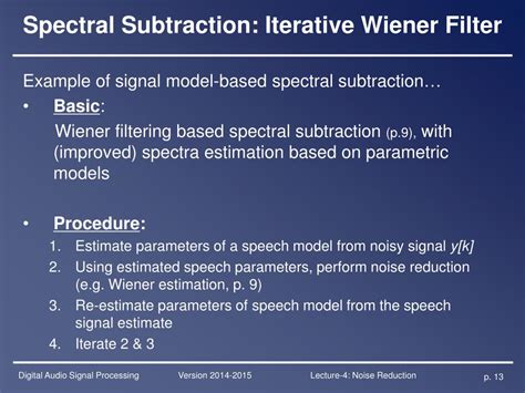 ppt digital audio signal processing lecture 4 noise reduction