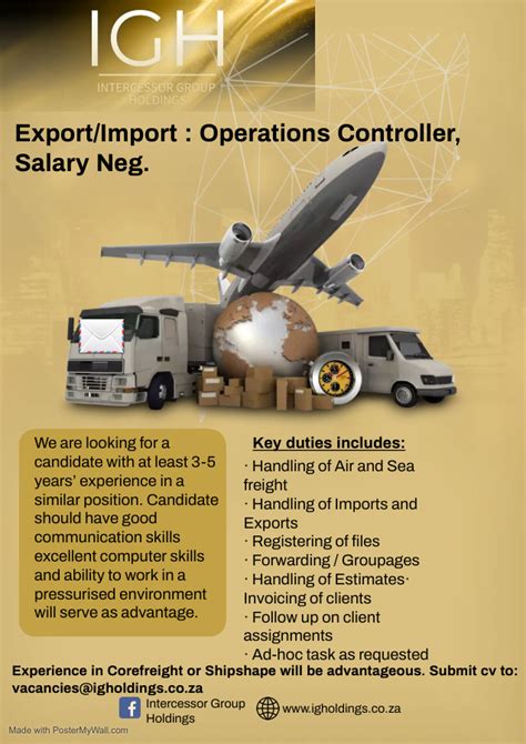 Exportimport Operations Controller Salary Neg Igh
