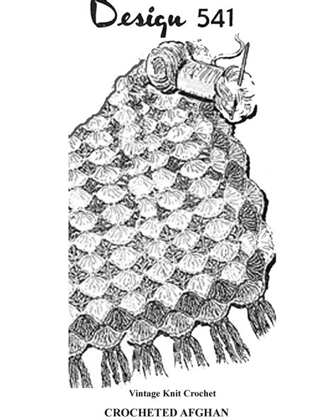 Crochet Afghan Blanket Throw Pattern Of Shell Medallions Mail Order