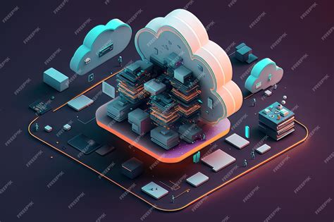 Premium Photo Cloud Computing Concept Generative Ai Isometric Illustration Of Cloud Computing