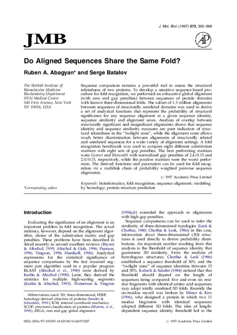Pdf Do Aligned Sequences Share The Same Fold