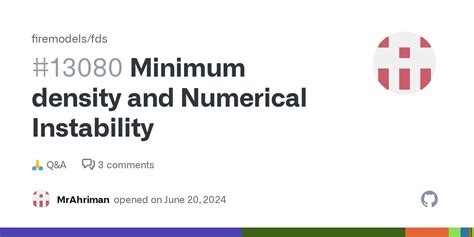 Minimum Density And Numerical Instability Firemodels Fds Discussion GitHub