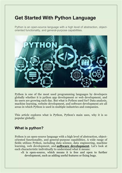 Get Started With Python Language Pdf Web Development Internet