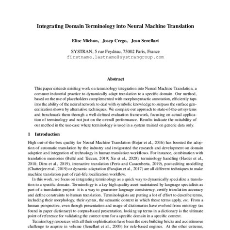 Integrating Domain Terminology Into Neural Machine Translation Acl Anthology