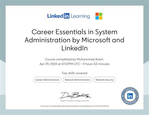 Muhammad Azam On Linkedin Certificate Of Completion